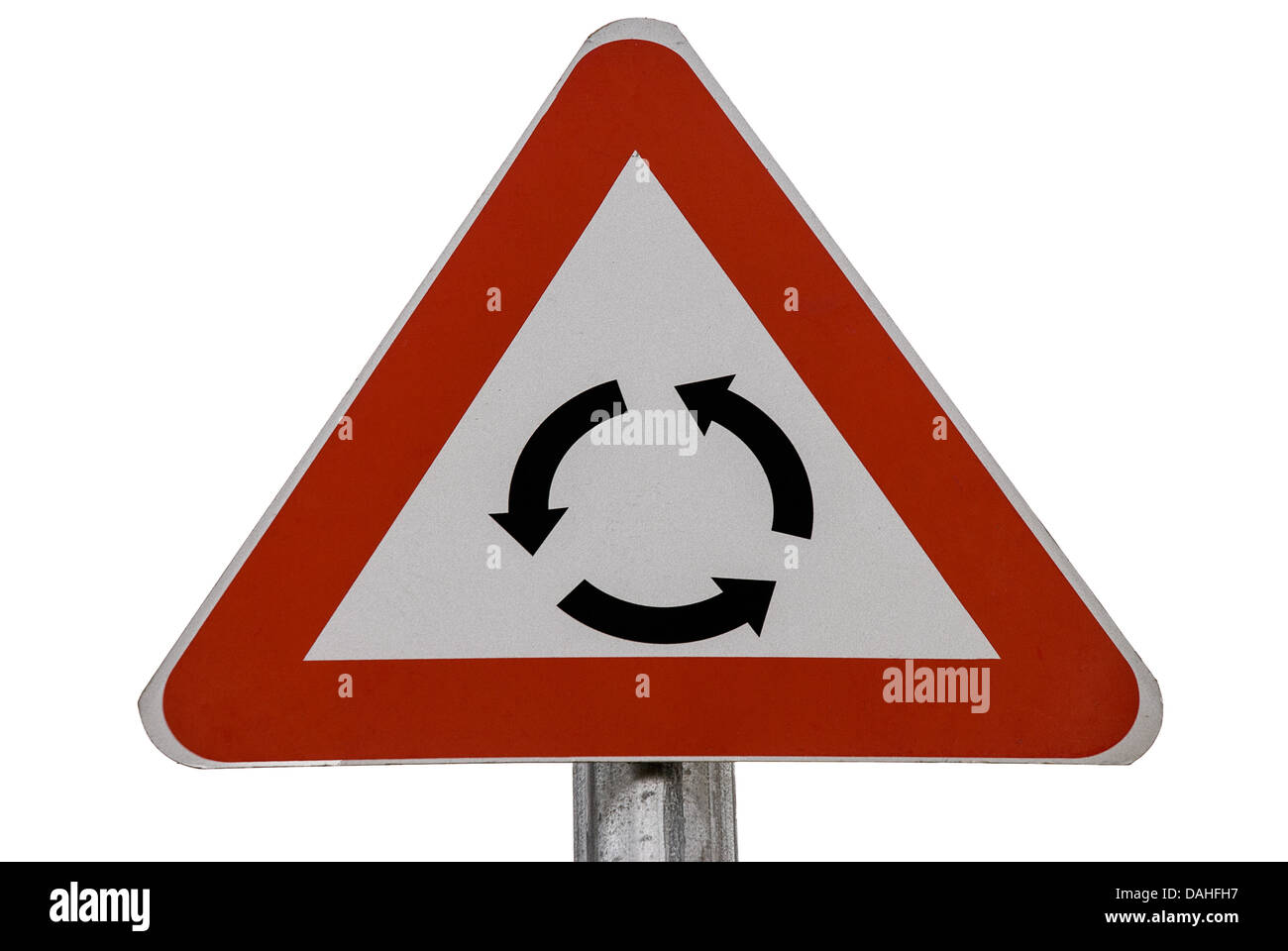 Roundabout warning sign hi-res stock photography and images - Alamy