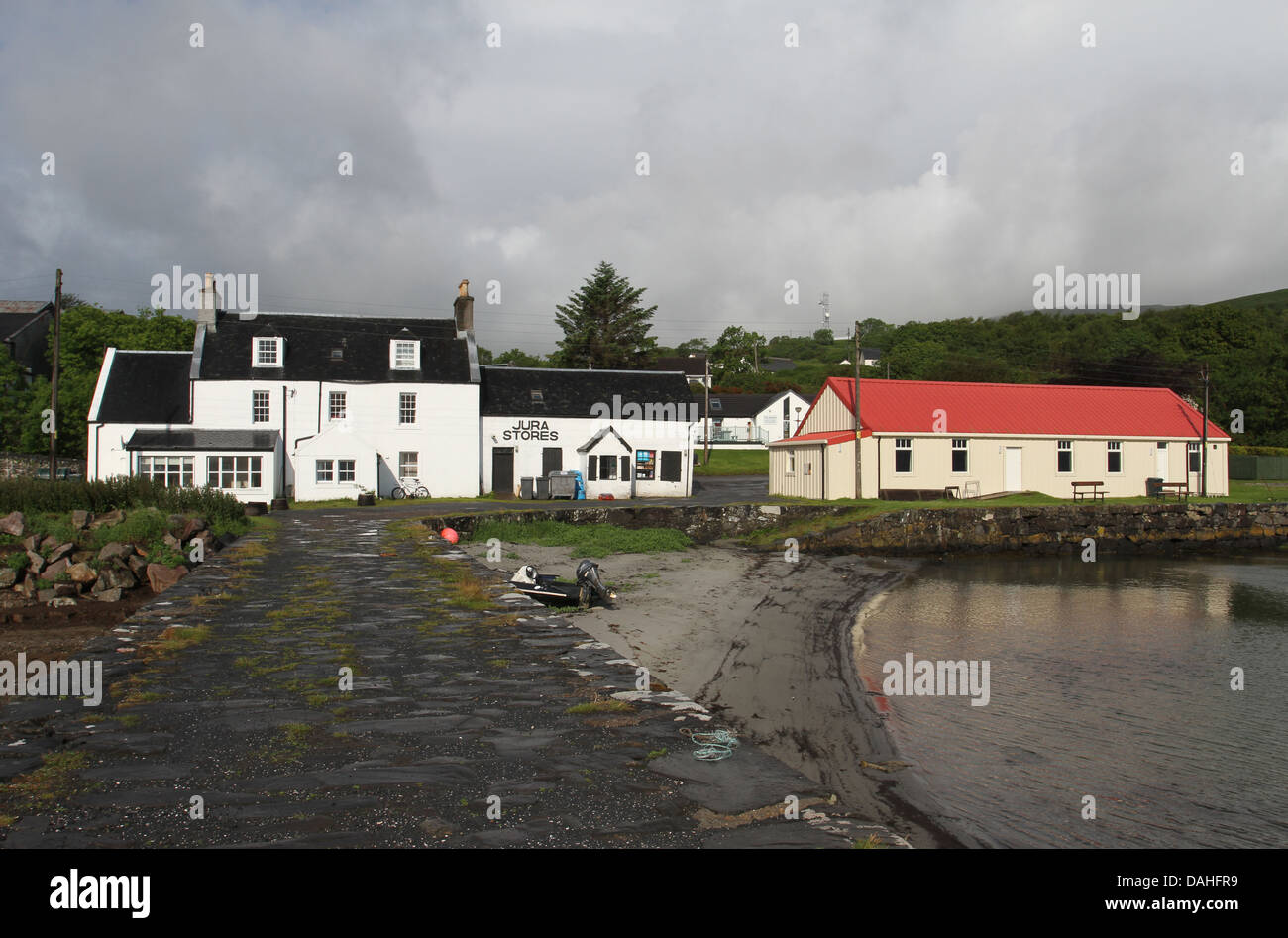 Village hall and Jura stores Craighouse Isle of Jura Scotland July 2013 ...