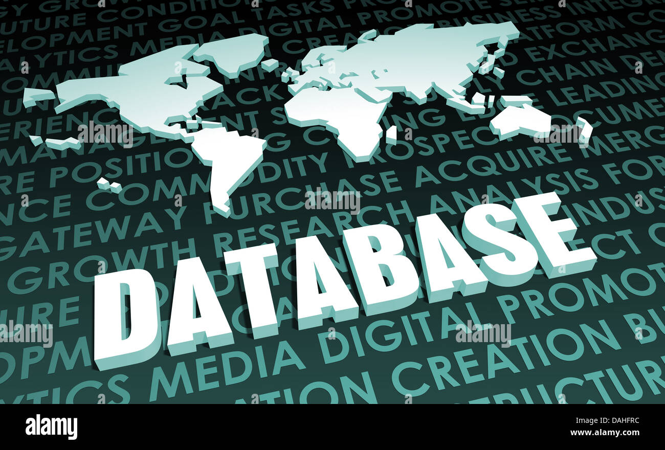 Database Industry Global Standard on 3D Map Stock Photo - Alamy