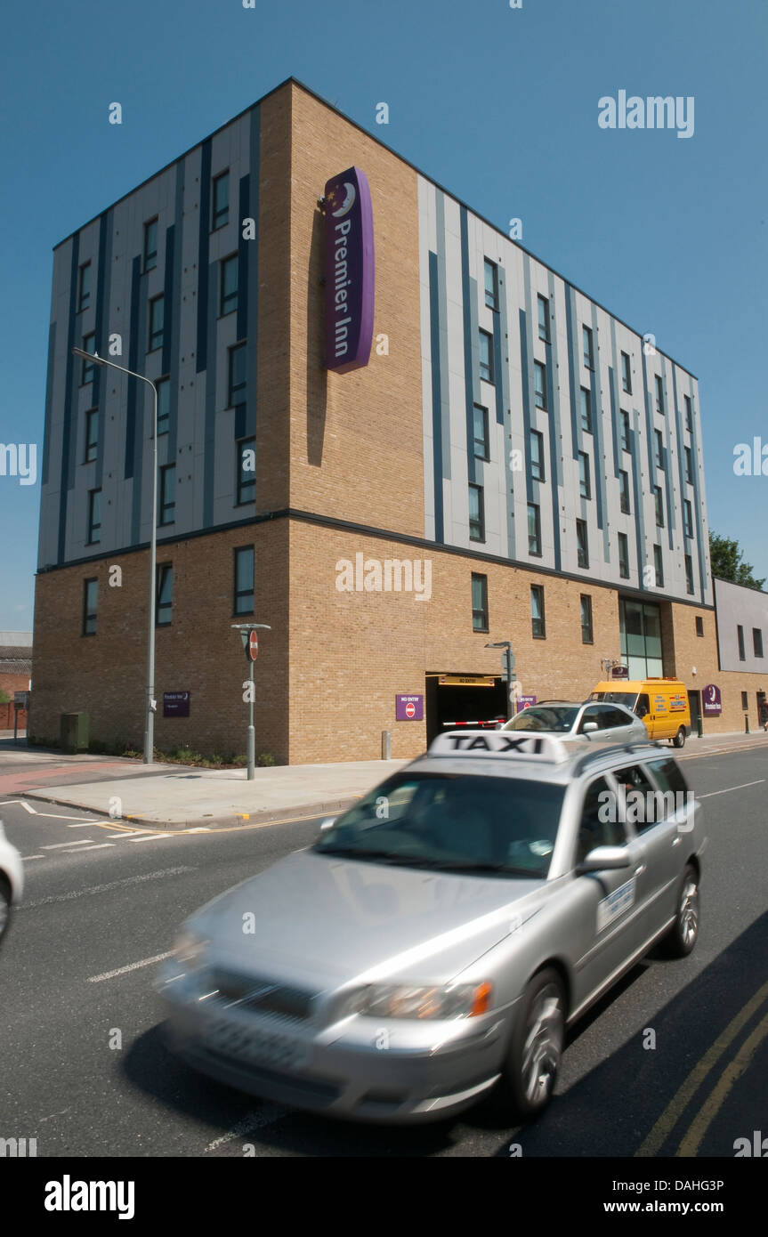 Taxi passing Premier INN hotel in Ipswich, Suffolk, UK Stock Photo - Alamy