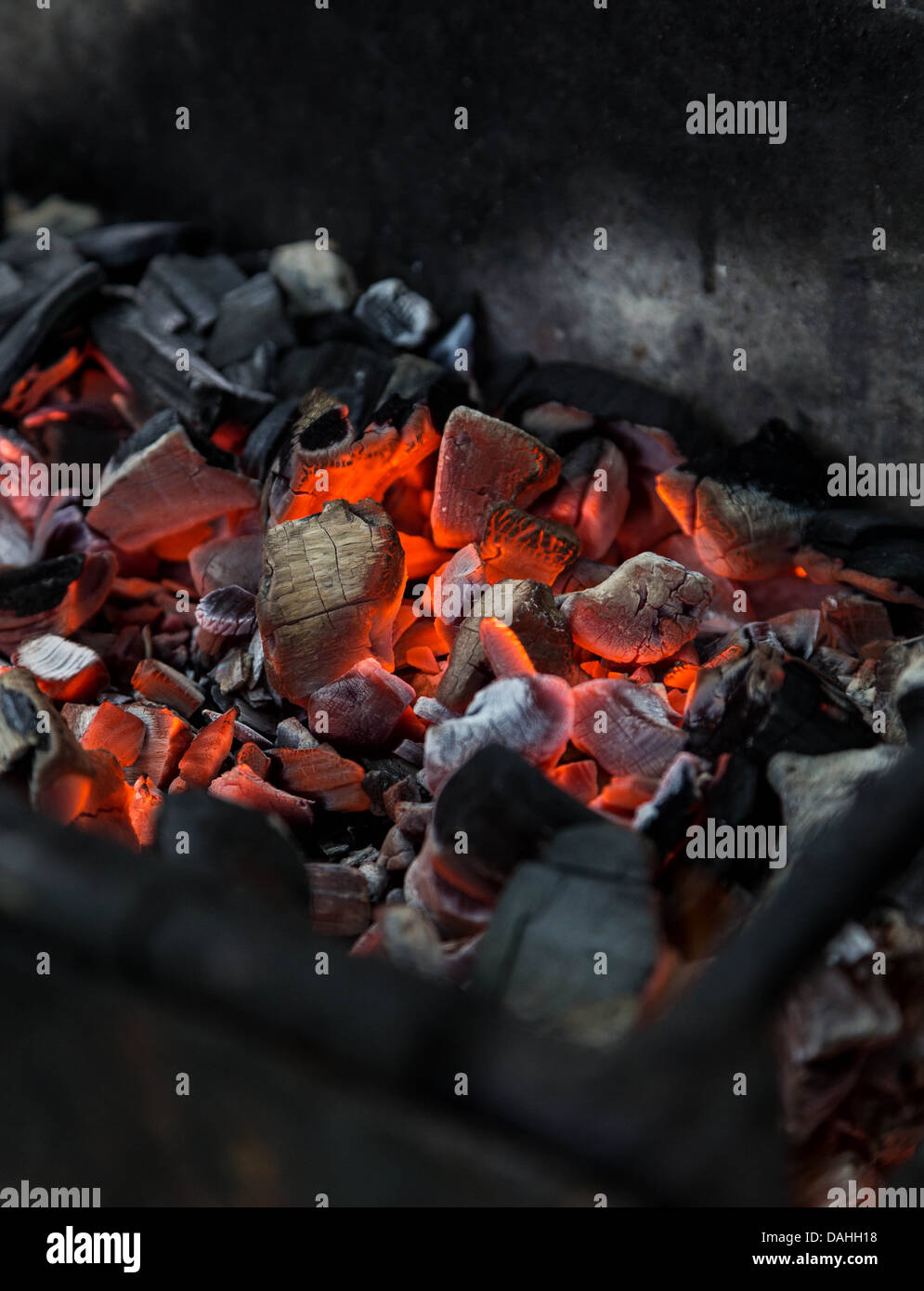 hot close up charcoal in barbecue Stock Photo - Alamy