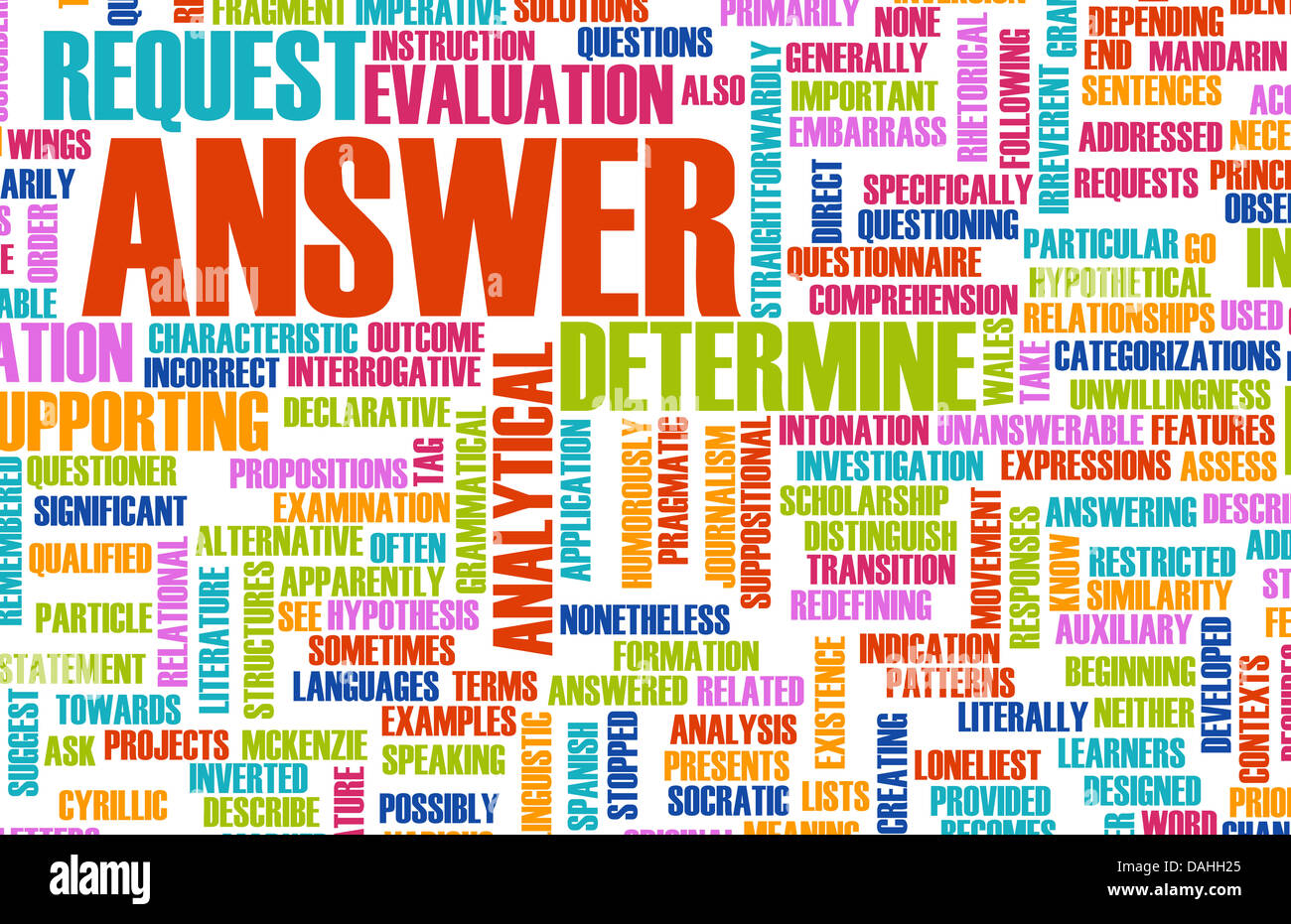 Answer for Information as a Concept Art Stock Photo - Alamy