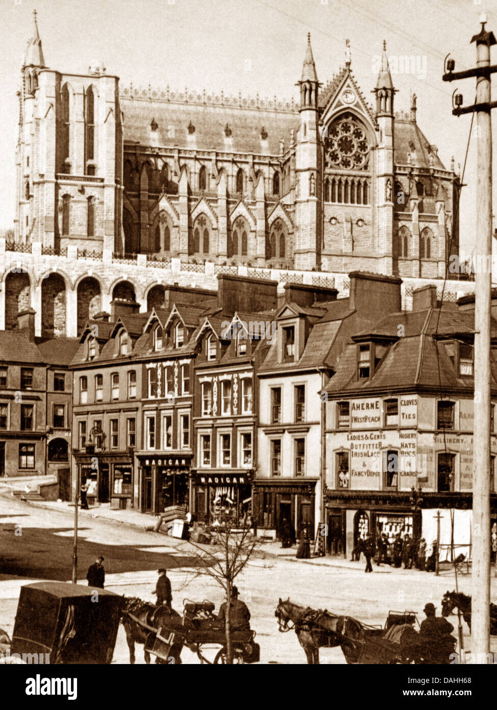 Cobh / Queenstown Cathedral and Main Street early 1900s Stock Photo - Alamy