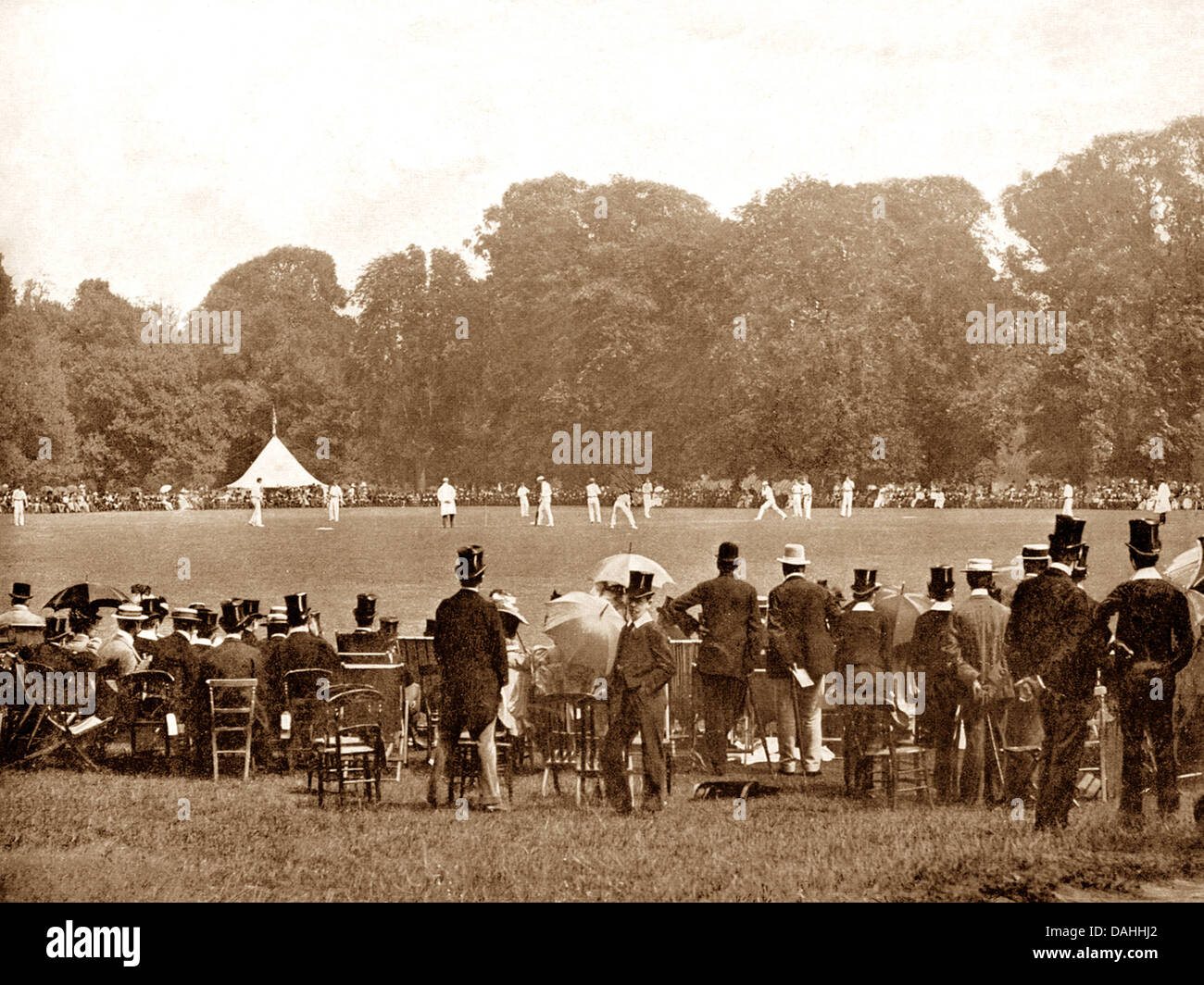 Cricket Match at Eton School Victorian period Stock Photo - Alamy