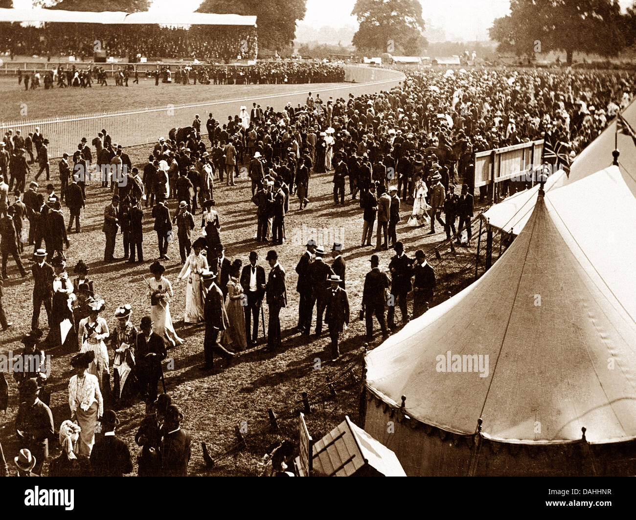 The Paddock Doncaster Race Course early 1900s Stock Photo - Alamy
