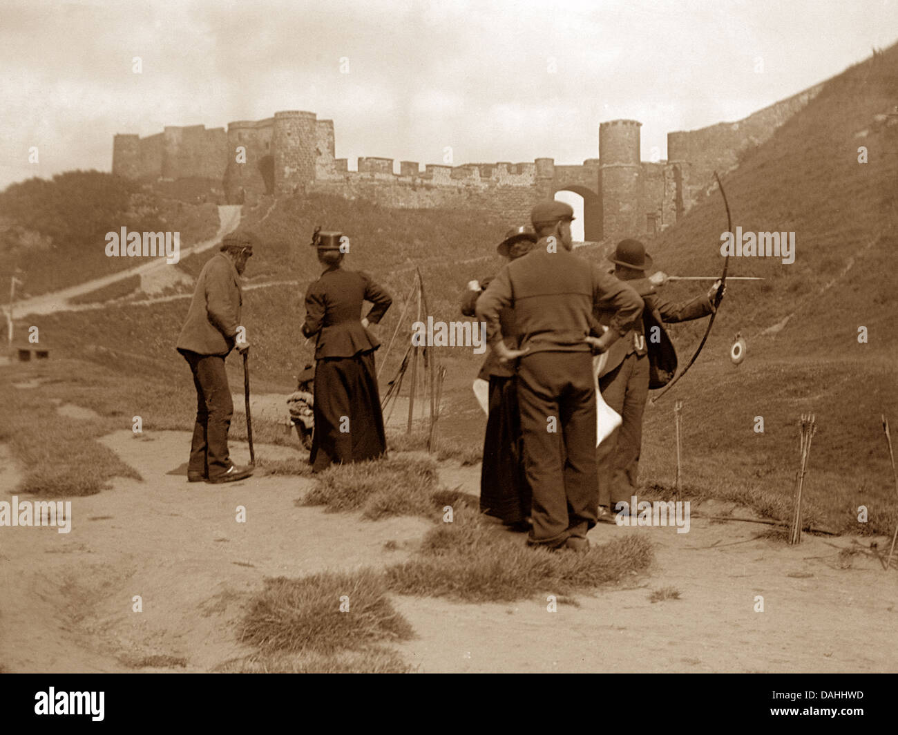 Scarborough Castle Archery early 1900s Stock Photo - Alamy