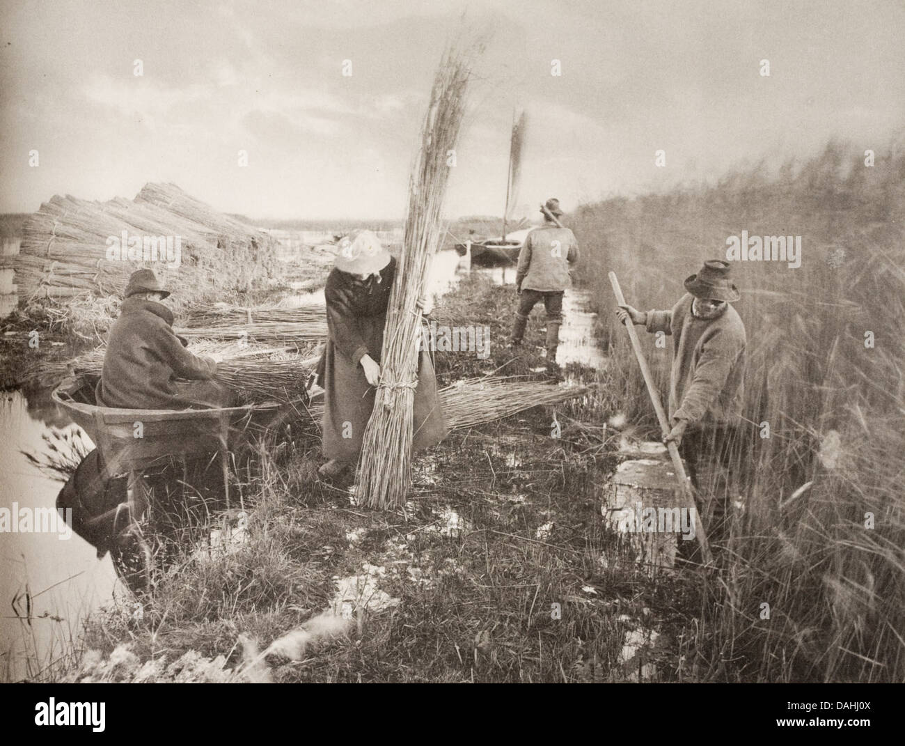 This artwork depicts the Reed-Harvest, illustrating the traditional ...