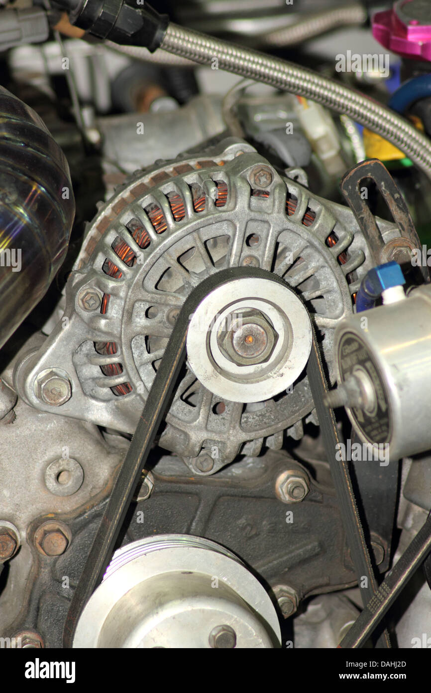 A Close shot of a car engine showing Stock Photo - Alamy