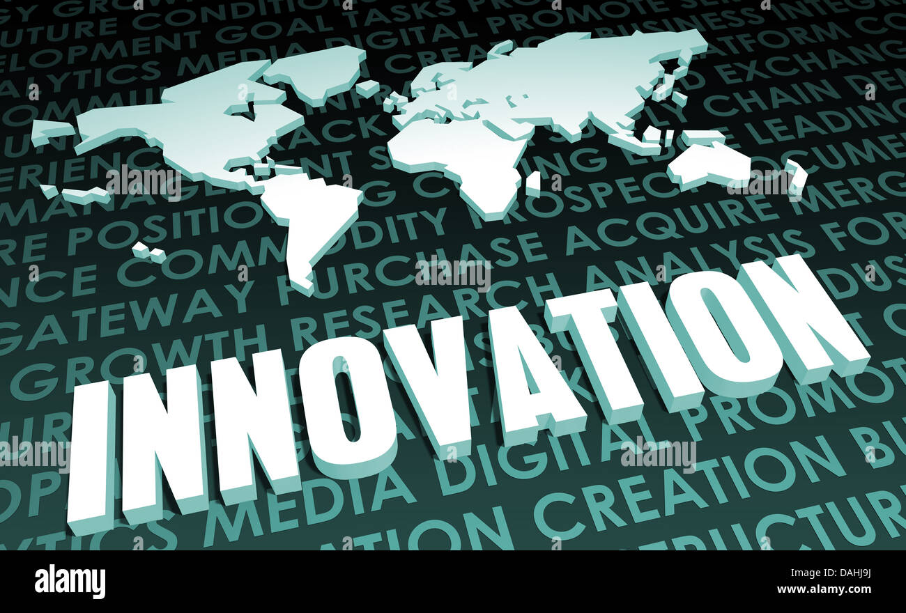 Innovation Industry Global Standard on 3D Map Stock Photo - Alamy