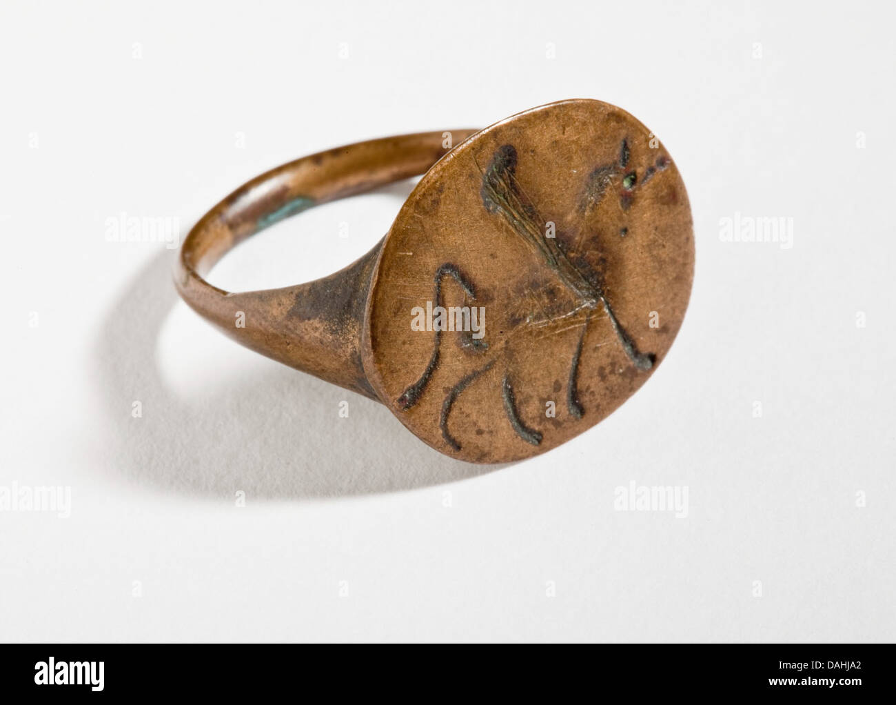 This finger ring is a fine example of ancient jewelry, made of gold and ...