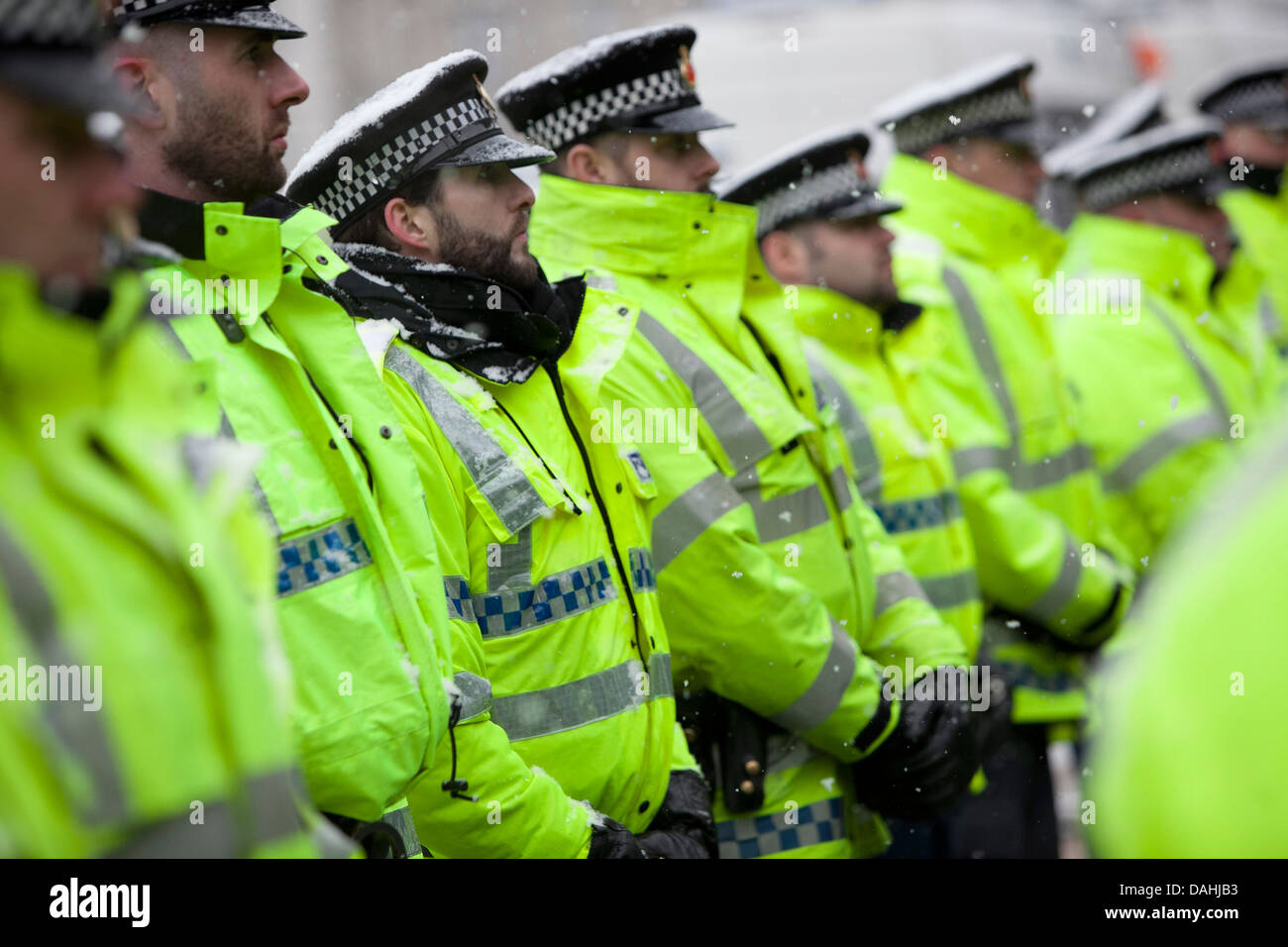 Greater Manchester Police Officers in the snow winter Stock Photo - Alamy
