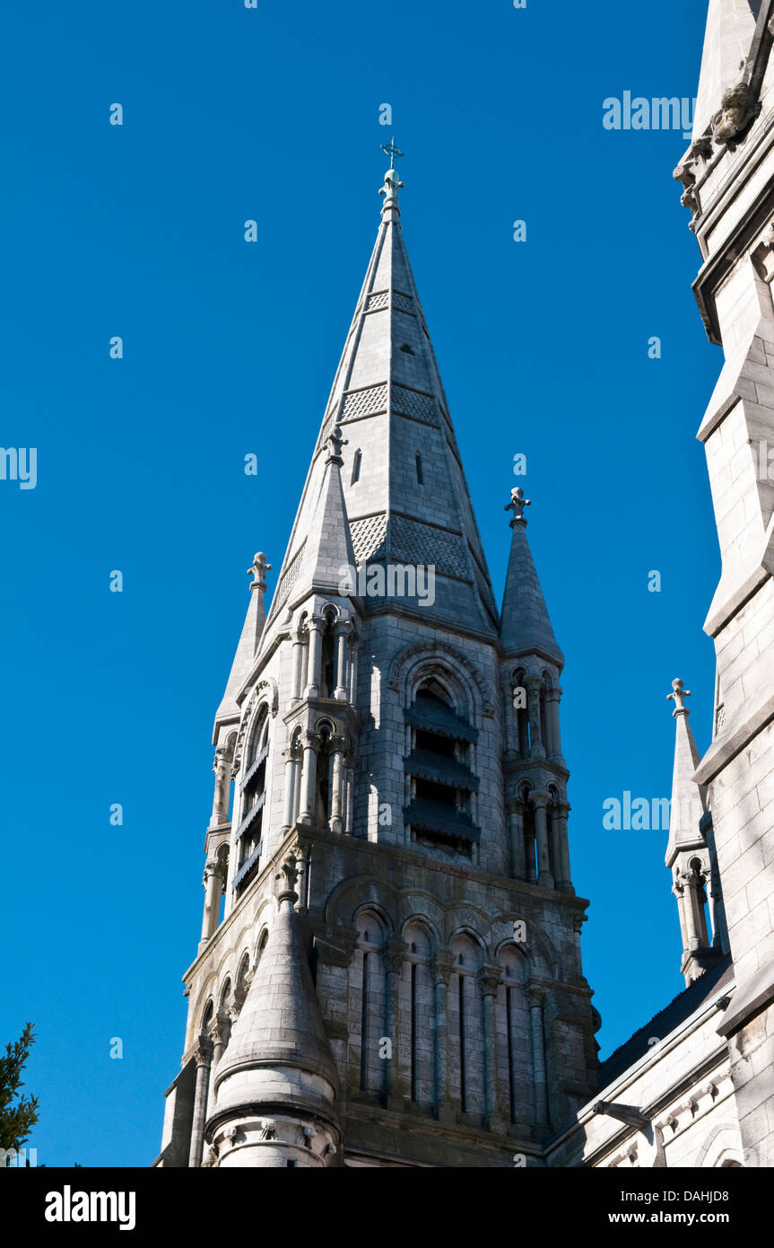 The bell tower on St Finbarr's Cathedral, in Cork, Repulic of Ireland ...