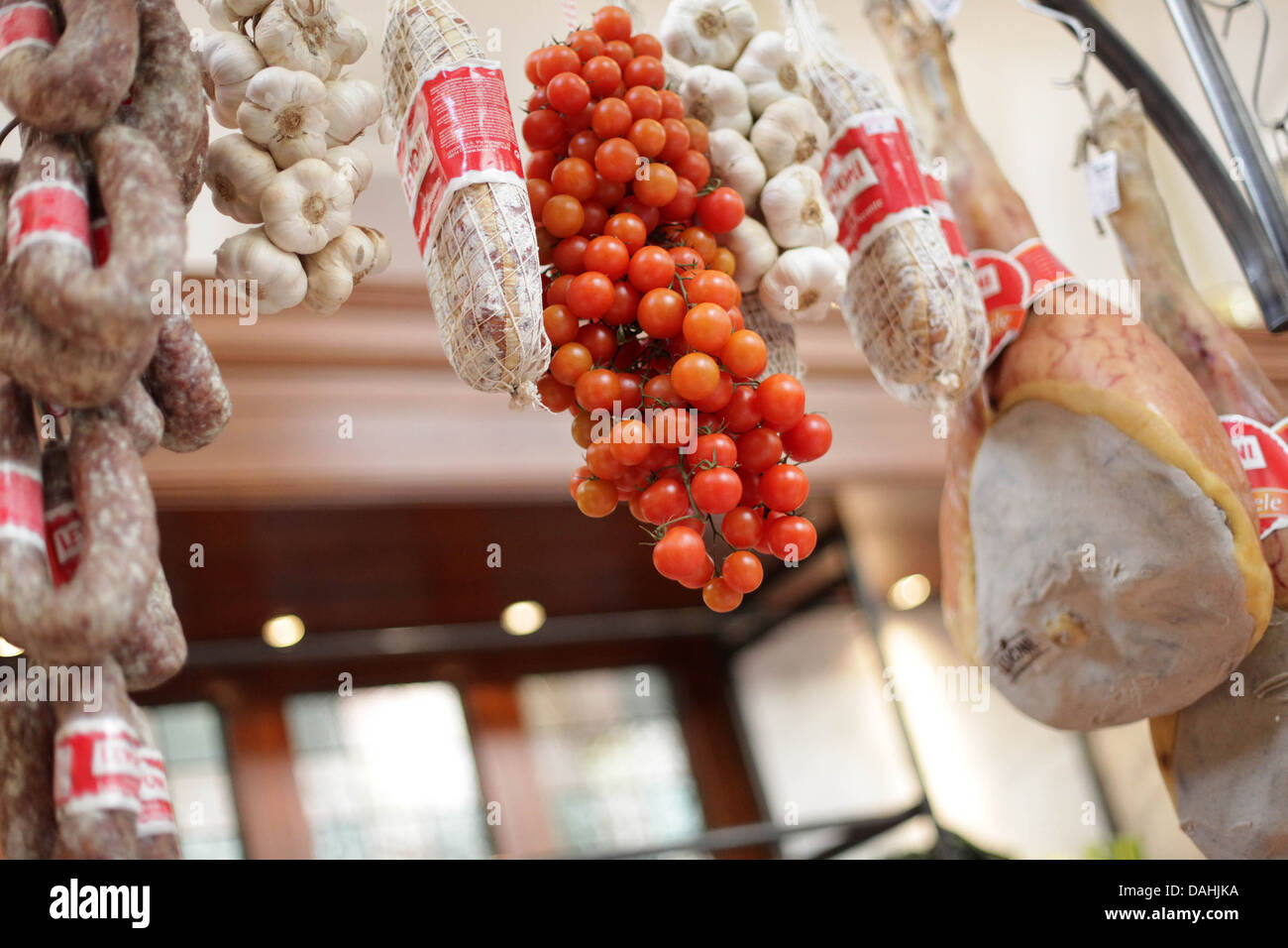 Italian meat hanging at Jamie's Italian restaurant King Street ...