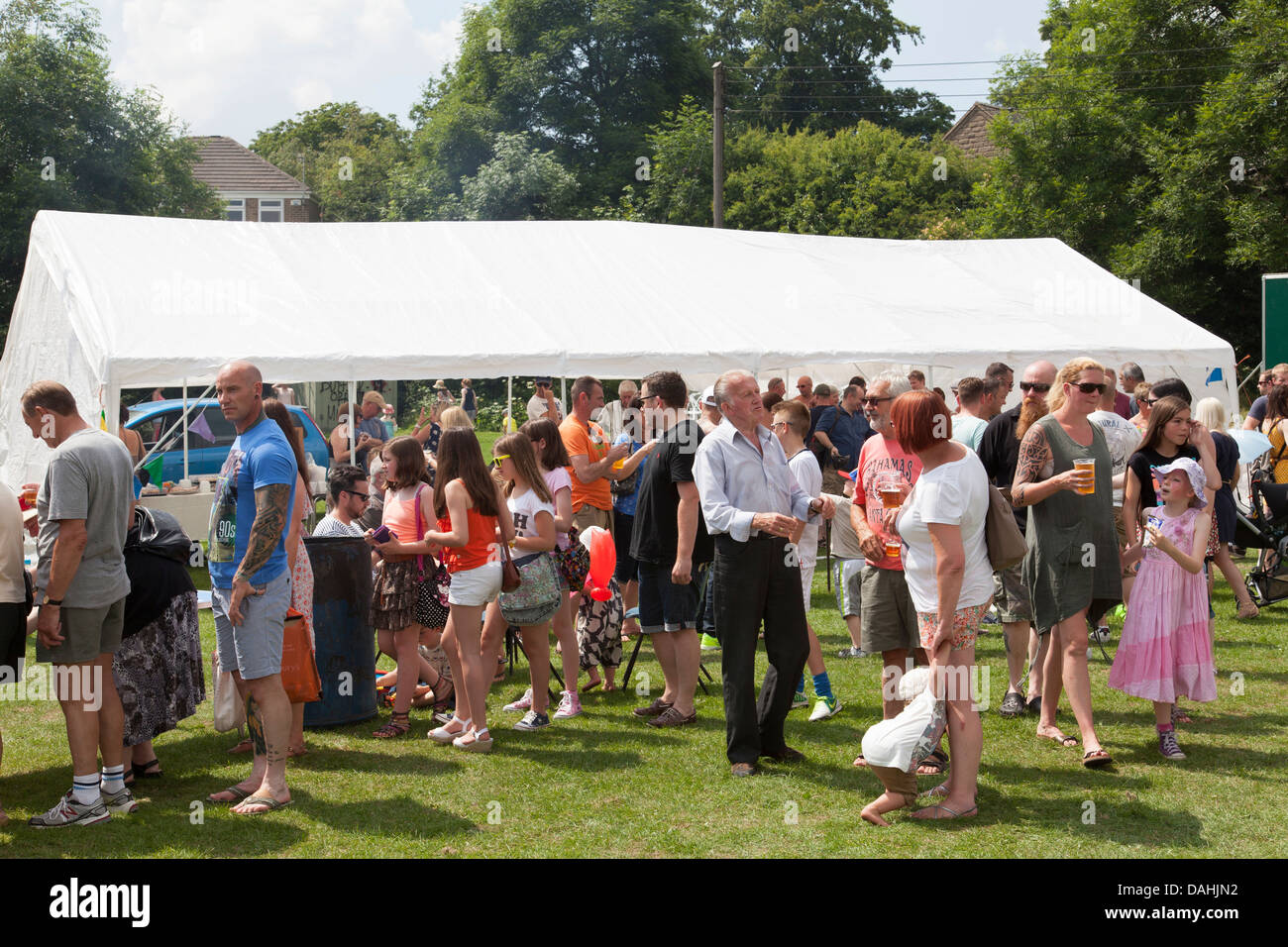 A marquee at a village fete in the U.K Stock Photo - Alamy
