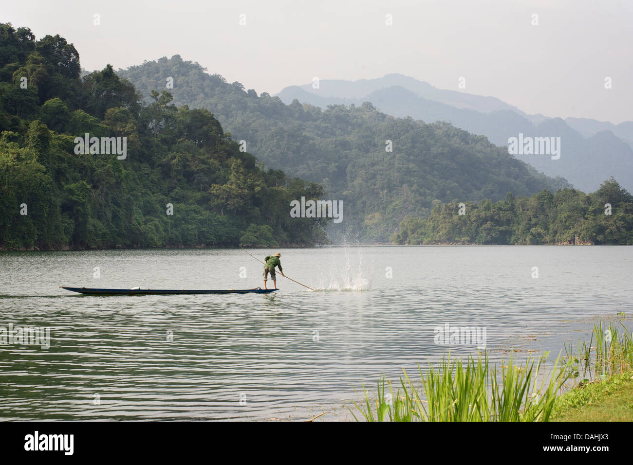 Ba Be lake is the largest natural lake in Vietnam. Nam Mau commune, Bac ...