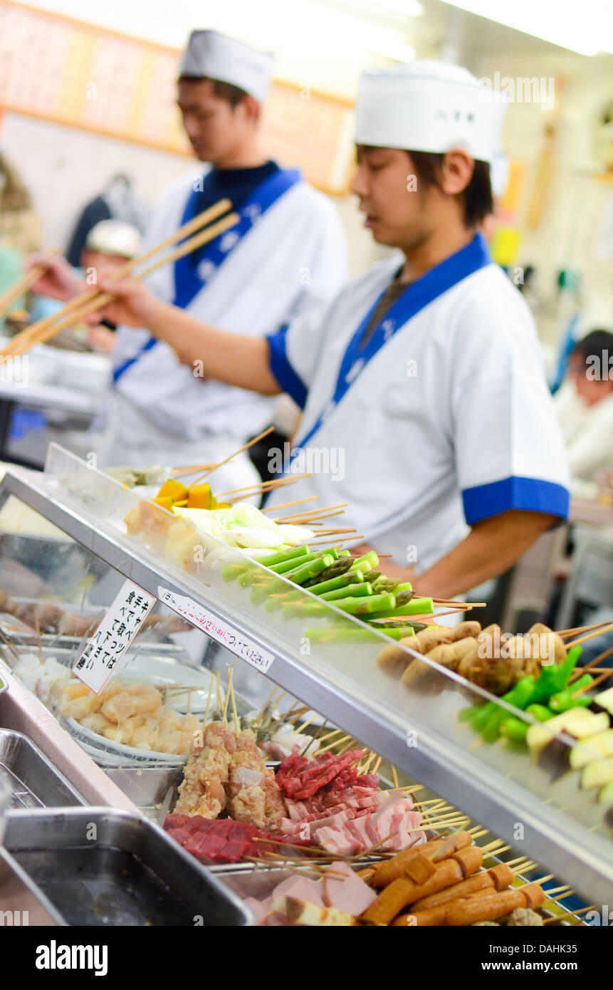 A kushi-katsu restaurant in Shinsekai, Osaka, Japan Stock Photo - Alamy