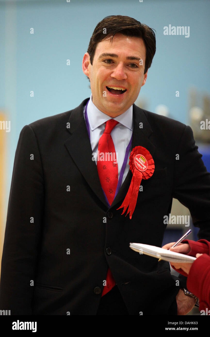 Andy Burnham smiling happy Labour Stock Photo - Alamy
