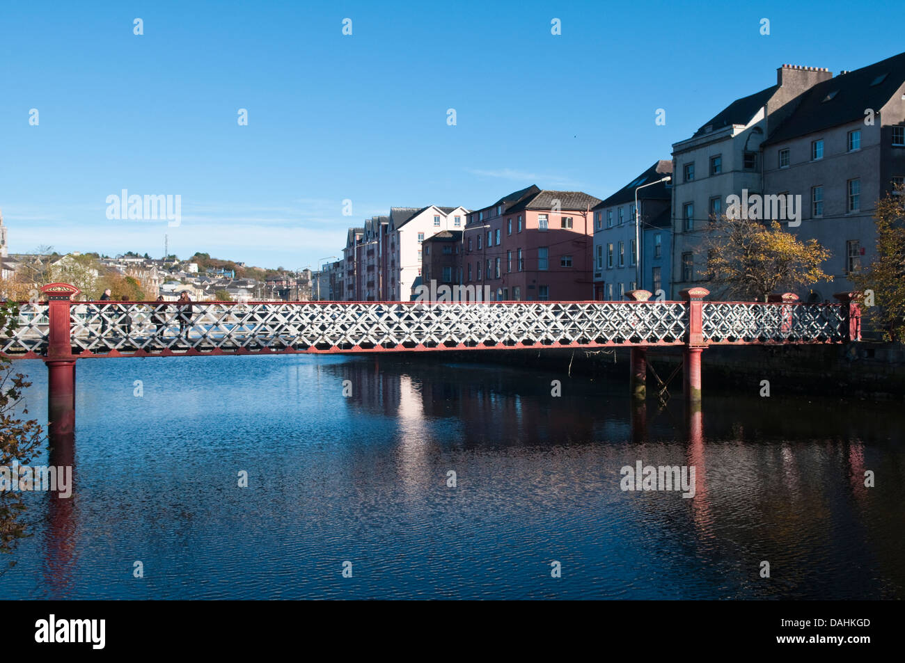 View along the North Mall River Lee in Cork city centre, Ireland ...
