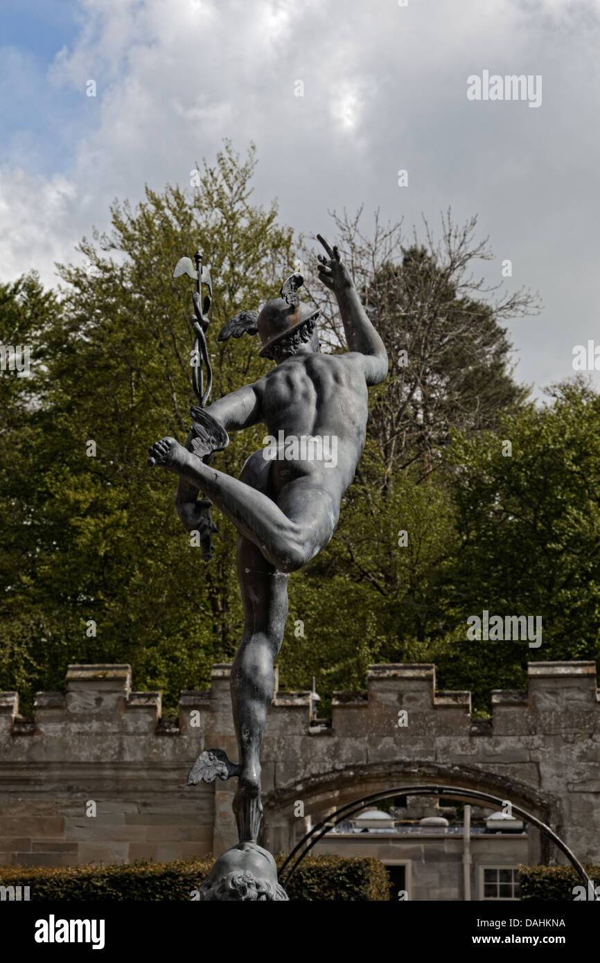 Mercury sculpture - winged messenger of the Roman gods borne aloft by ...