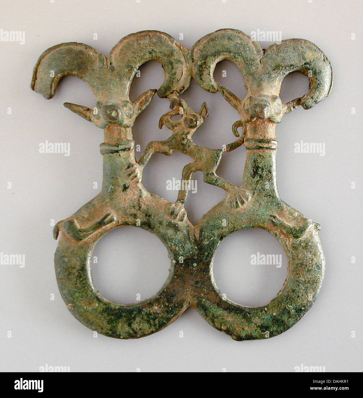 This ancient harness ring, likely used for horse or chariot gear, is ...