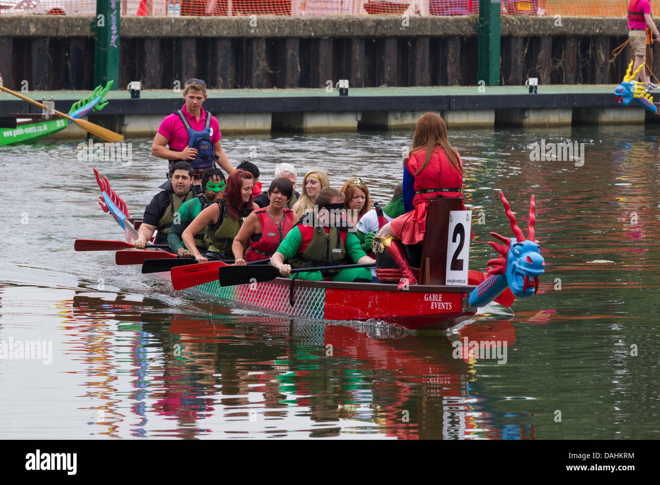 Northampton, River Nene, 24th July 2013. Dragon Boat Festival at ...