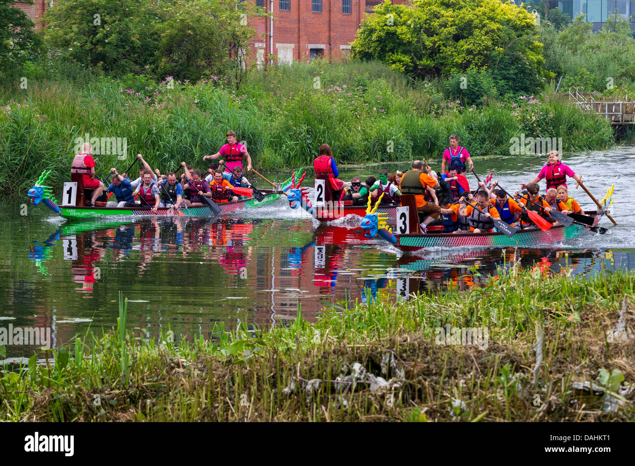 Northampton, River Nene, 24th July 2013. Dragon Boat Festival at ...