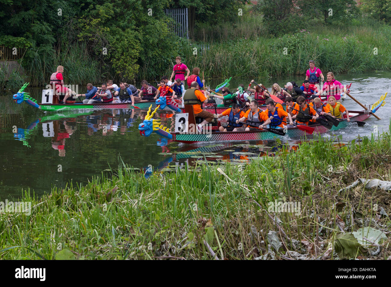 Northampton, River Nene, 24th July 2013. Dragon Boat Festival at ...