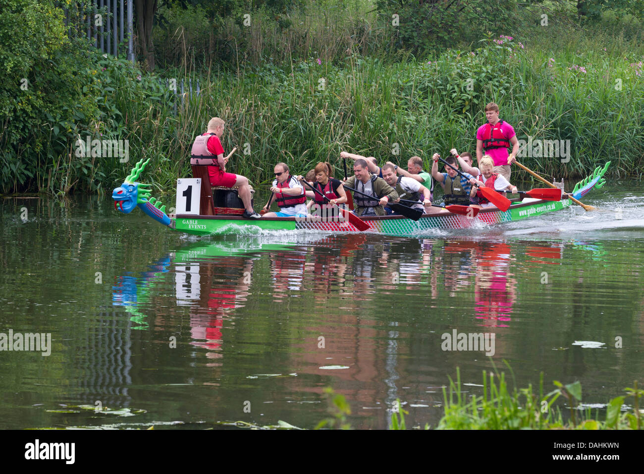Northampton, River Nene, 24th July 2013. Dragon Boat Festival at ...