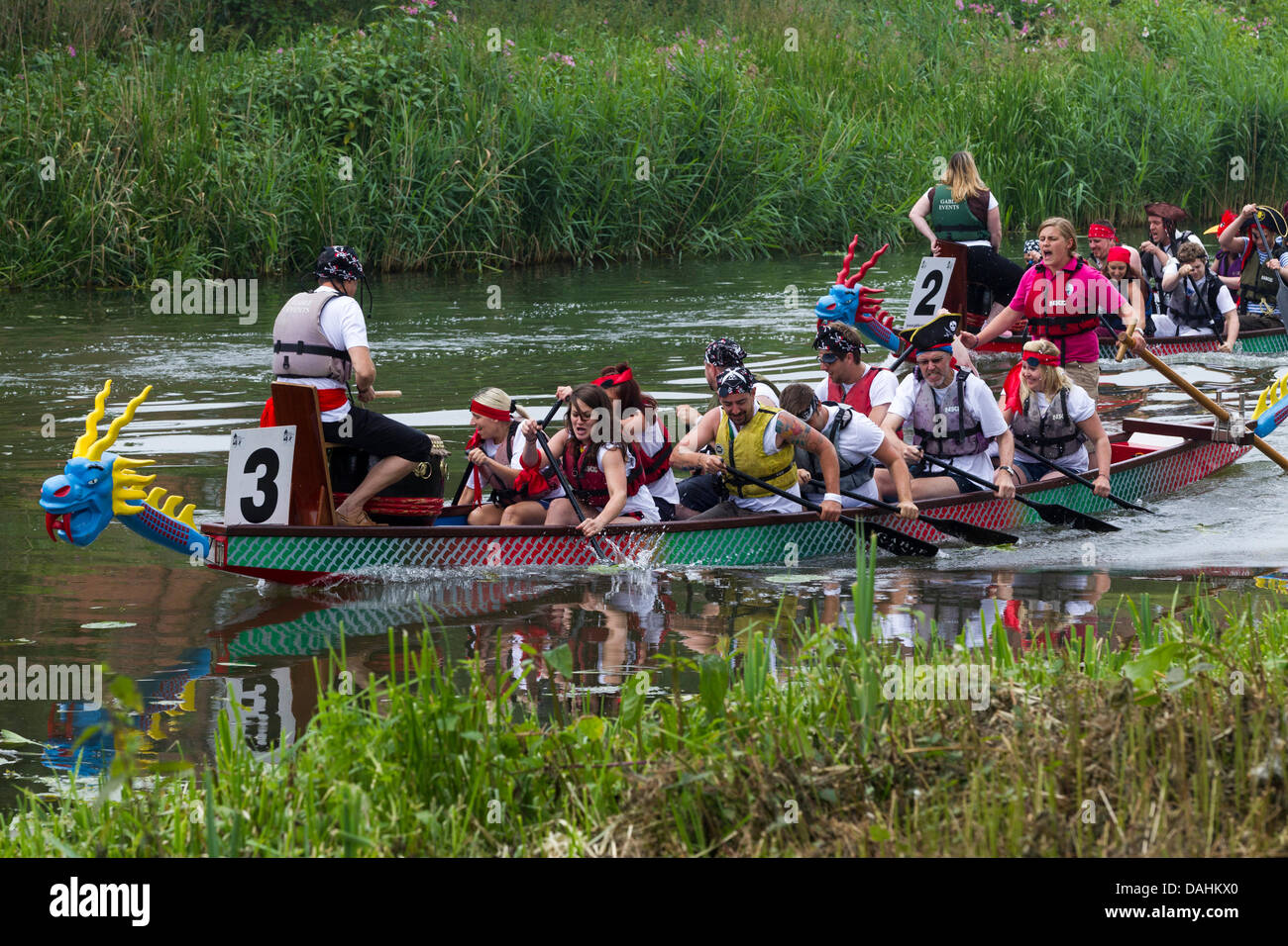 Northampton, River Nene, 24th July 2013. Dragon Boat Festival at ...
