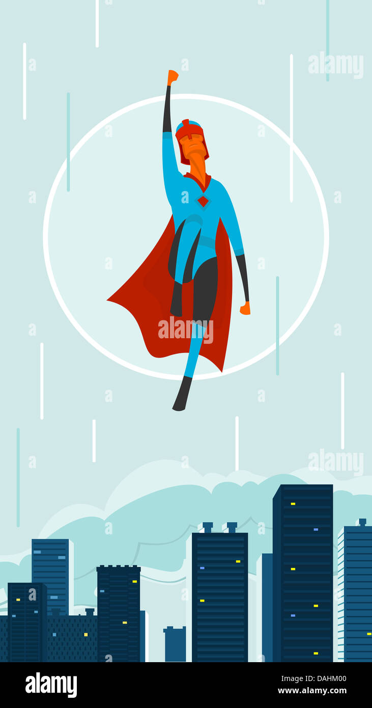 Superhero in city Stock Photo - Alamy