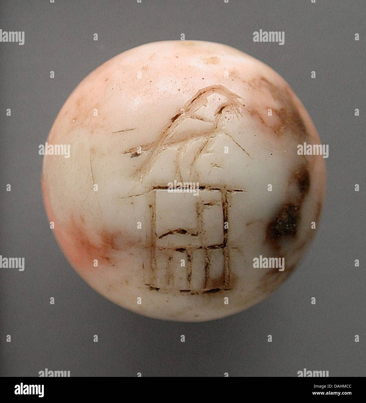 This inscribed marble piece from the LACMA collection features carved ...