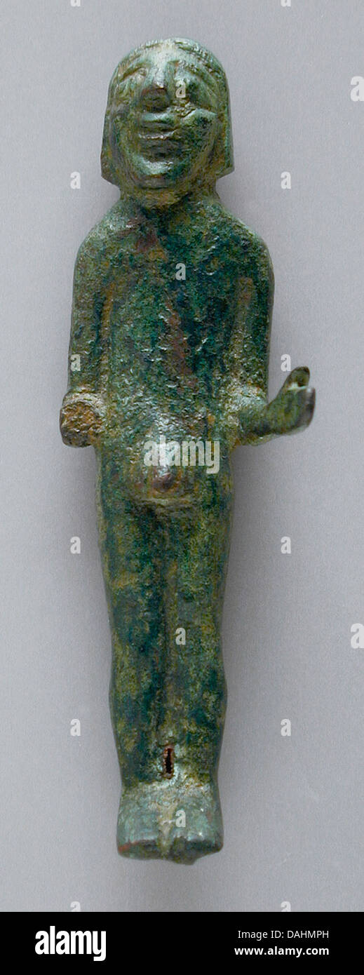 A classical Greek sculpture of a youthful male figure, part of the ...