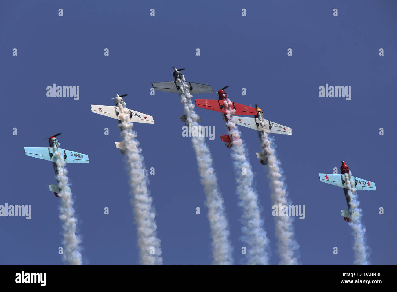 Duxford, UK. 13th July, 2013. The AeroStars' Aerobatic Team team ...