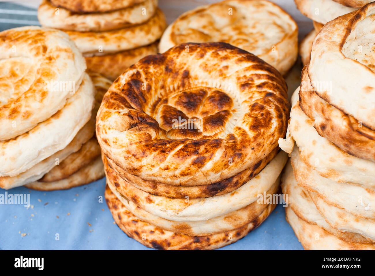 Traditional asian bread for sale at bakery in market place Stock Photo ...