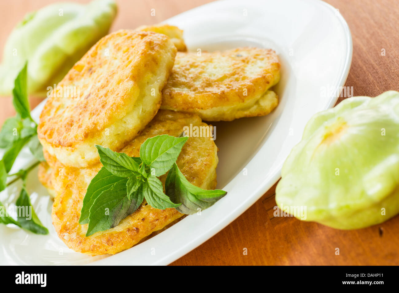 Squash zucchini fritters on hi-res stock photography and images - Alamy