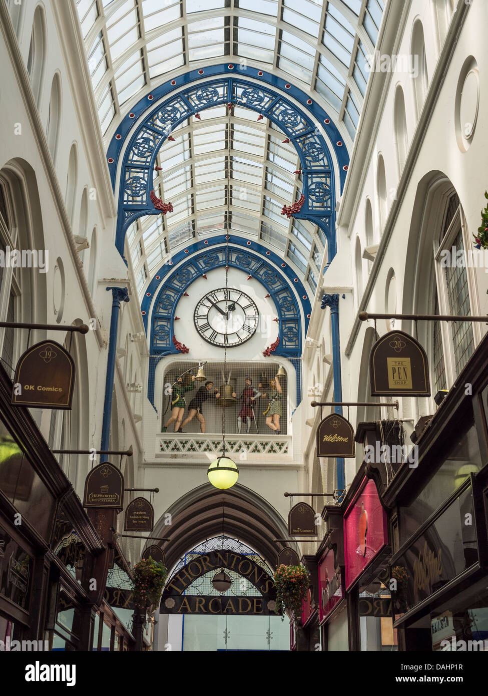 Leeds, UK. Clock in Thorntons Arcade Stock Photo - Alamy
