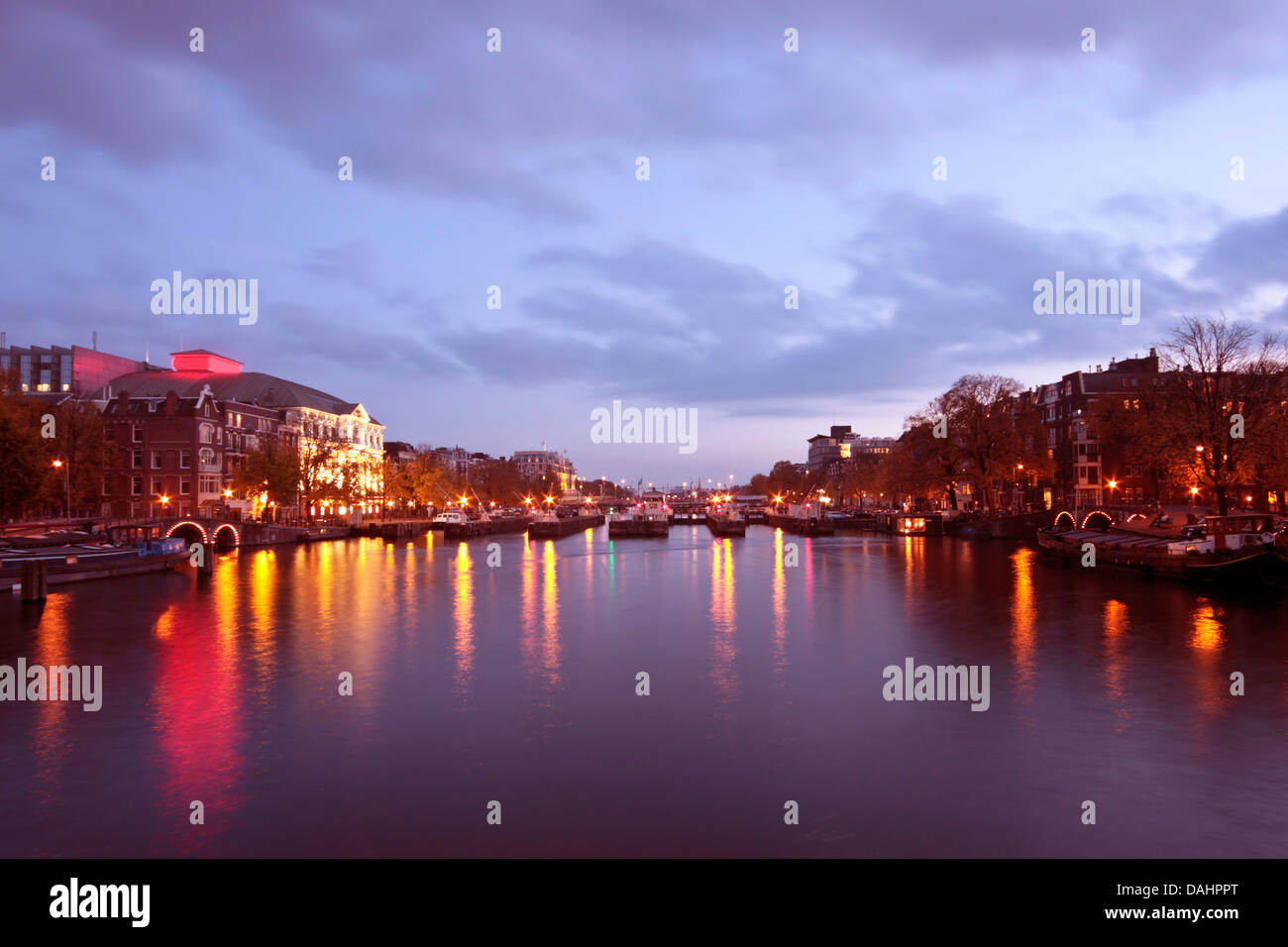Evening view at the river Amstel in Amsterdam the Netherlands Stock ...