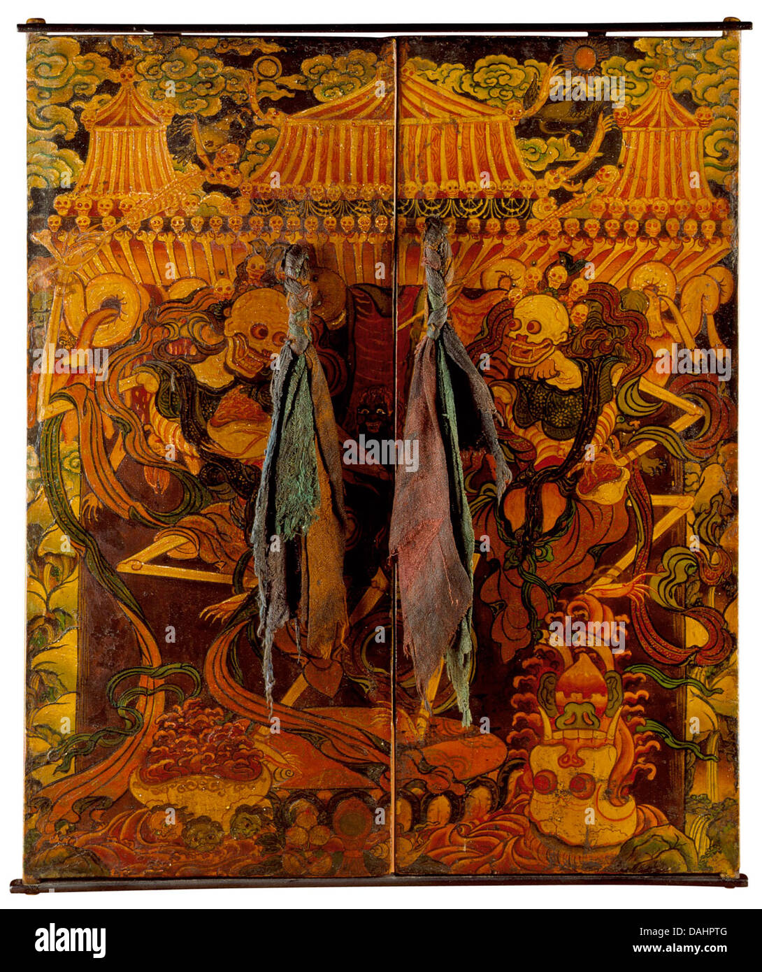 This pair of cabinet doors, featuring Chitipati, dancing skeletons from ...