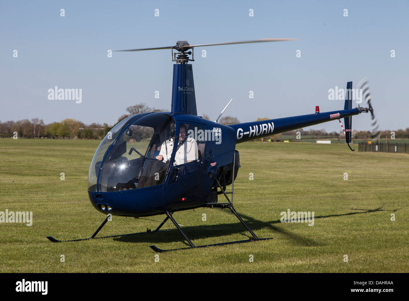 Robinson R22 Beta helicopter, registered G-HURN Stock Photo - Alamy