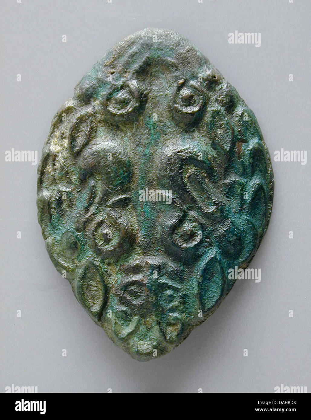 This historical plaque, made from an unknown material, likely ...