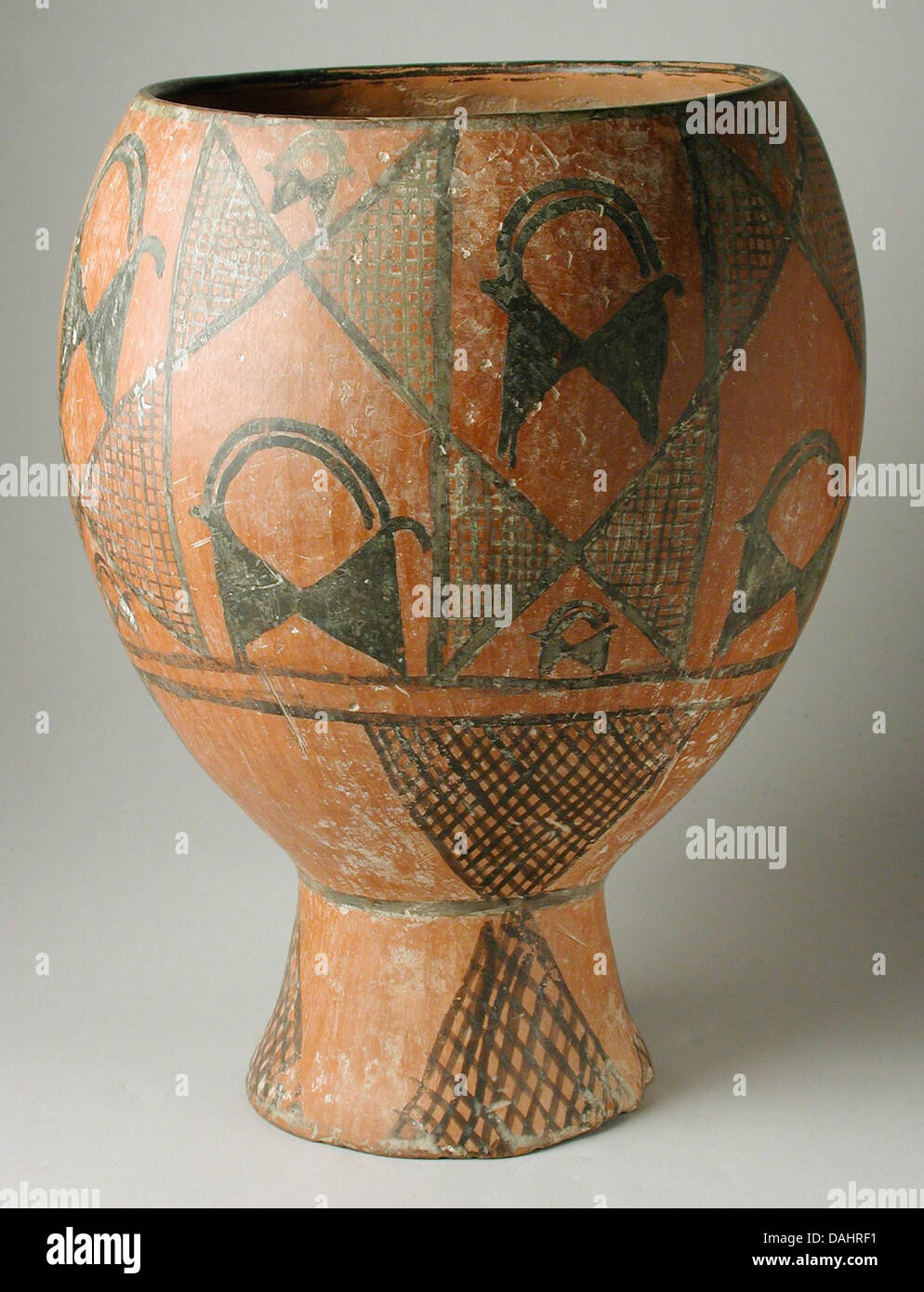 This prehistoric painted pottery vessel, from an ancient civilization ...