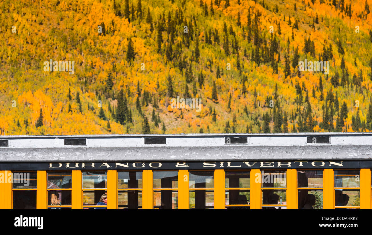 The Durango & Silverton Narrow Gauge Railroad and fall color, Silverton ...