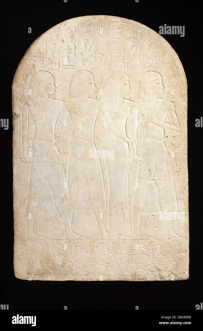 This round-topped stela is part of a collection at the Los Angeles ...