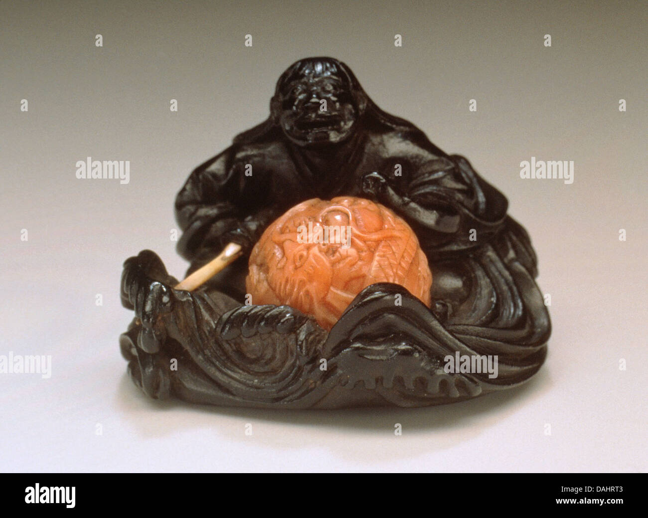 This sculpture depicts Ryujin, the mythical ruler of seas and tides in ...