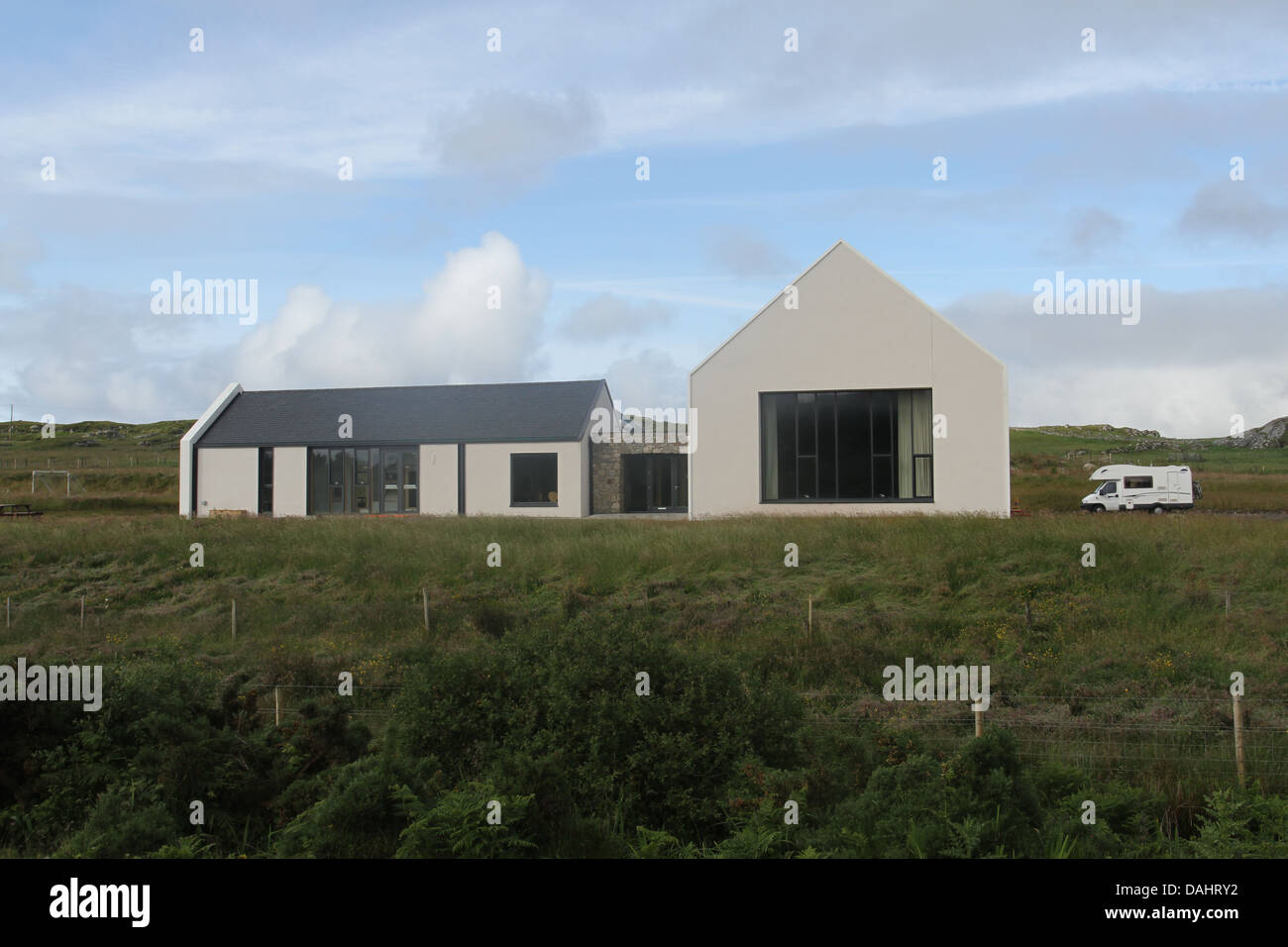 Exterior of Community centre Isle of Coll Scotland July 2013 Stock ...