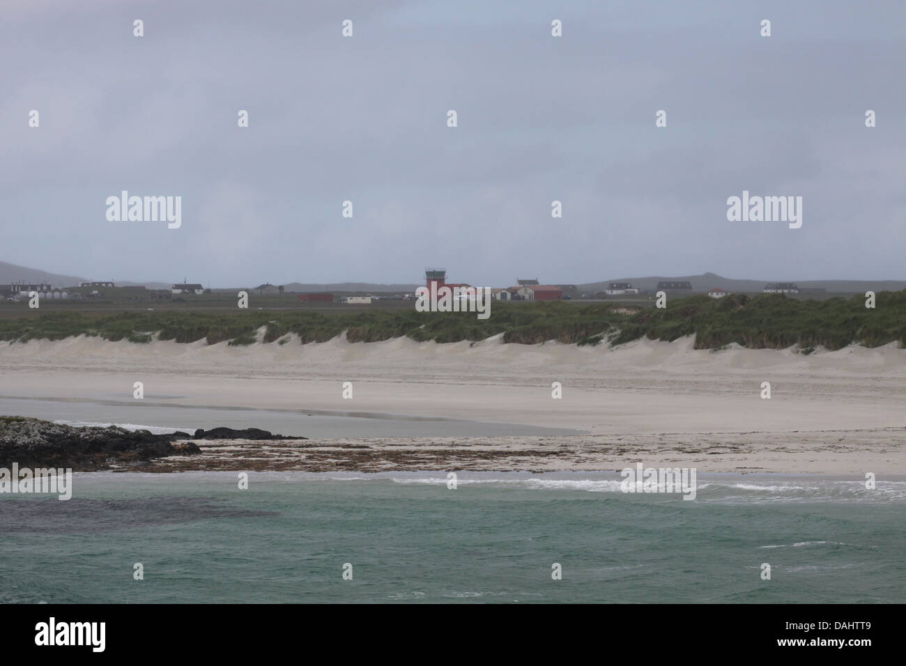Beach and airport Isle of Tiree Scotland July 2013 Stock Photo - Alamy