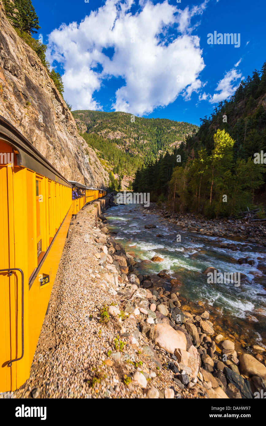 The Durango & Silverton Narrow Gauge Railroad on the Animas River, San ...