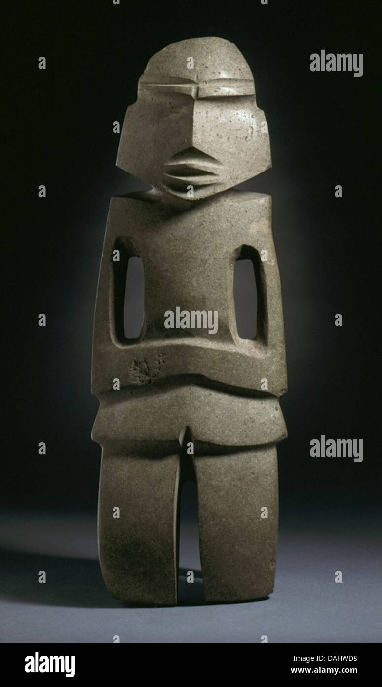 This standing male figure is a sculptural representation from ancient ...