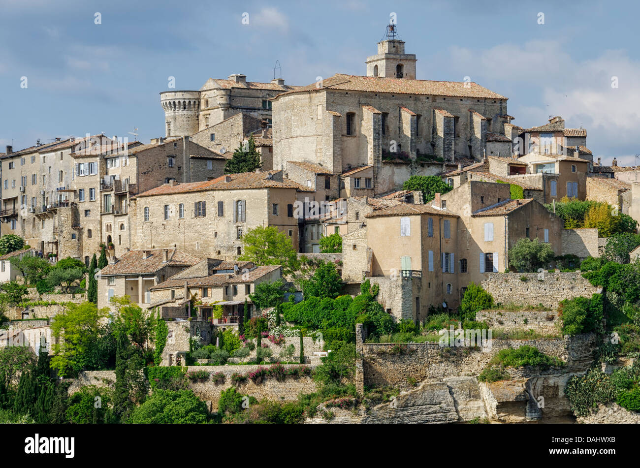 One of the hilltop villages of the Luberon, Provence, France Stock ...