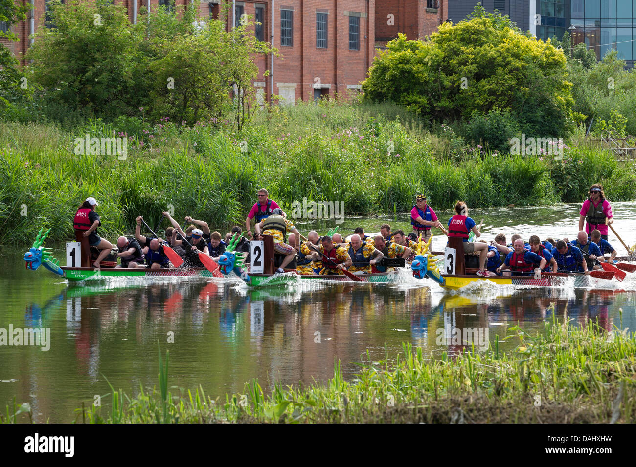 Northampton, River Nene, 24th July 2013. Dragon Boat Festival at ...